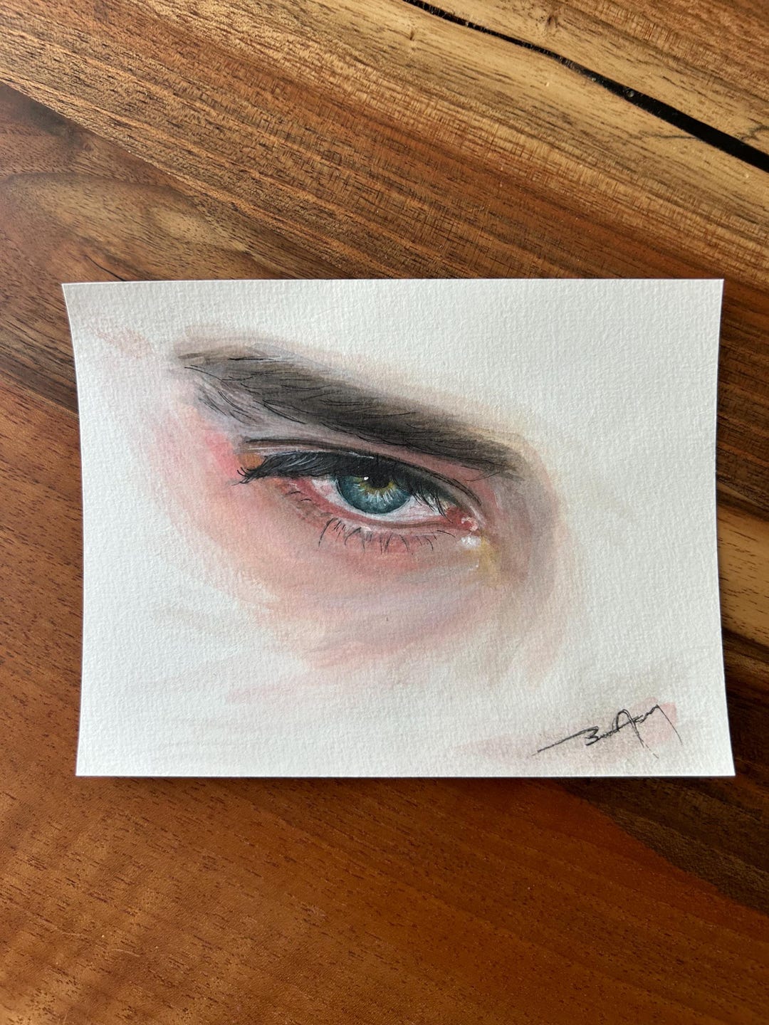 Original Blue Eye Painting, Realistic Eye Portrait Art, Acrylic ...