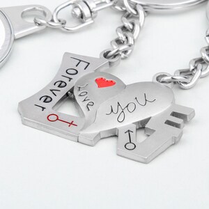Couple Keychain Sublimation Blank With Forever Love You Male & Female ...