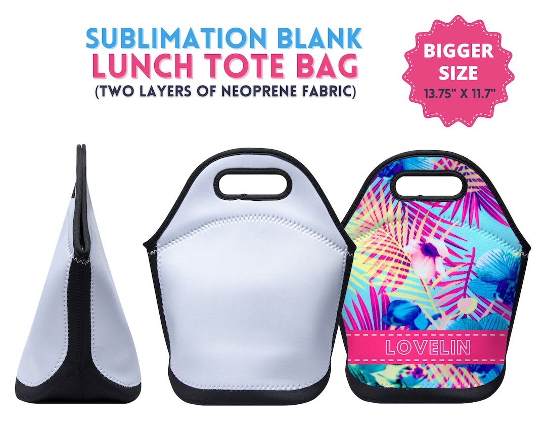 Sublimation Lunch Tote Bag, Big Sublimation Lunch Bag, 2 Side Printable ...