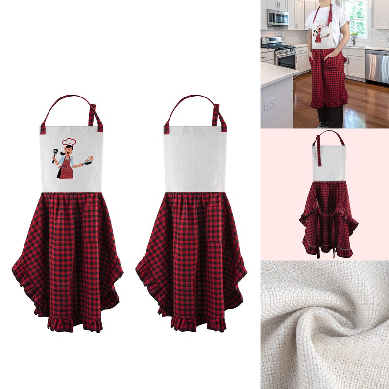 Sublimation Polyester Apron Blanks Adult Sublimation Plaid - Etsy