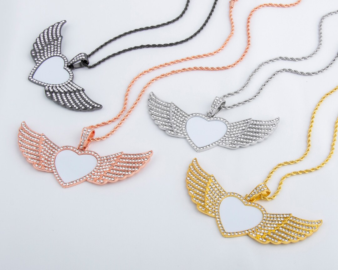 Angel Wings Necklace Sublimation Blanks | Sublimate Necklaces With 30mm ...