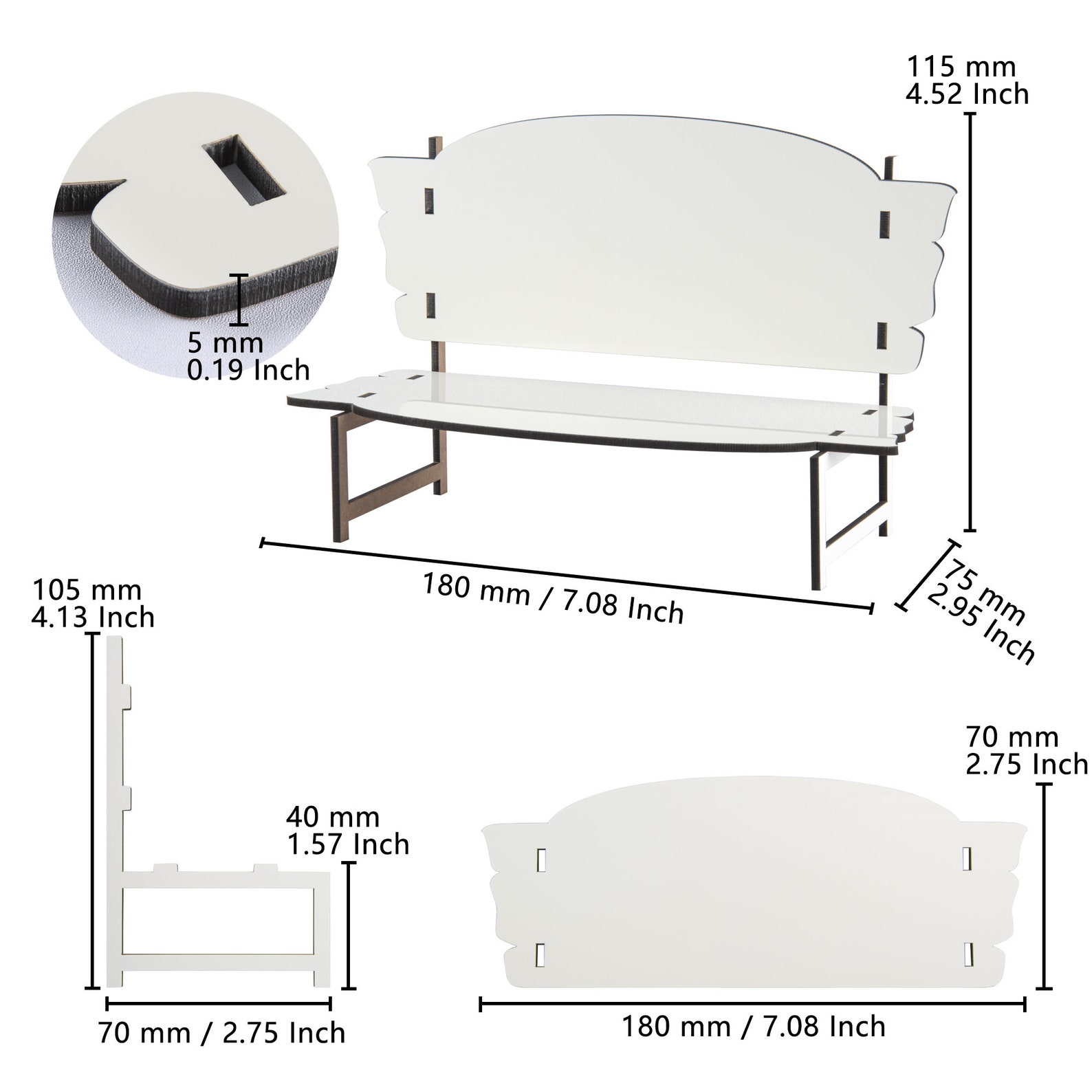 Memorial Bench Sublimation Blanks | MDF Hard Board Memorial Bench ...