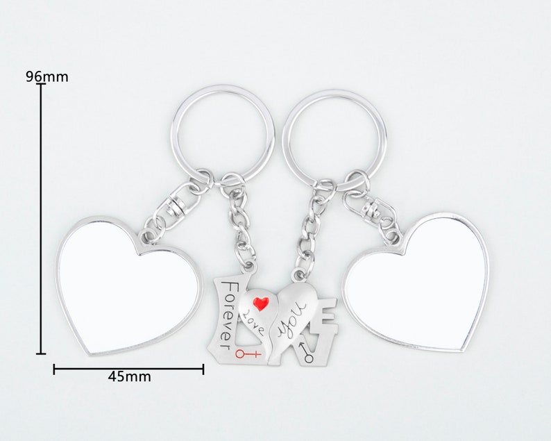 Sublimation Keyring Blank | Heart Shape Couple Keychain With Forever ...
