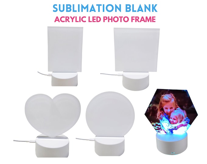Sublimation Blank LED Acrylic Photo Frame With USB | Custom Acrylic ...