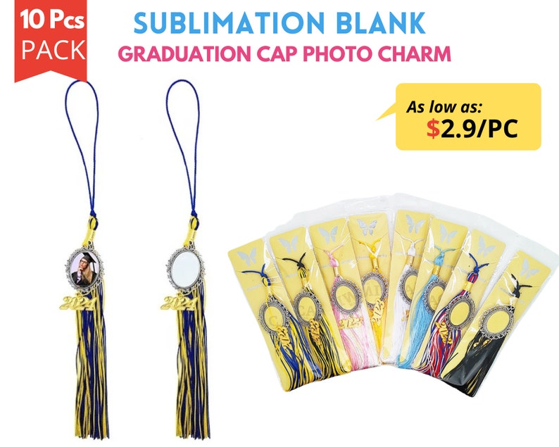 10 Pack Graduation Memorial Photo Charm 2026 Sublimation Blanks| Custom ...