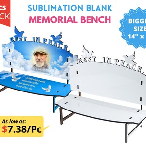 5x Big Size in Loving Memory Bench Sublimation Blank | Rest in Peace ...