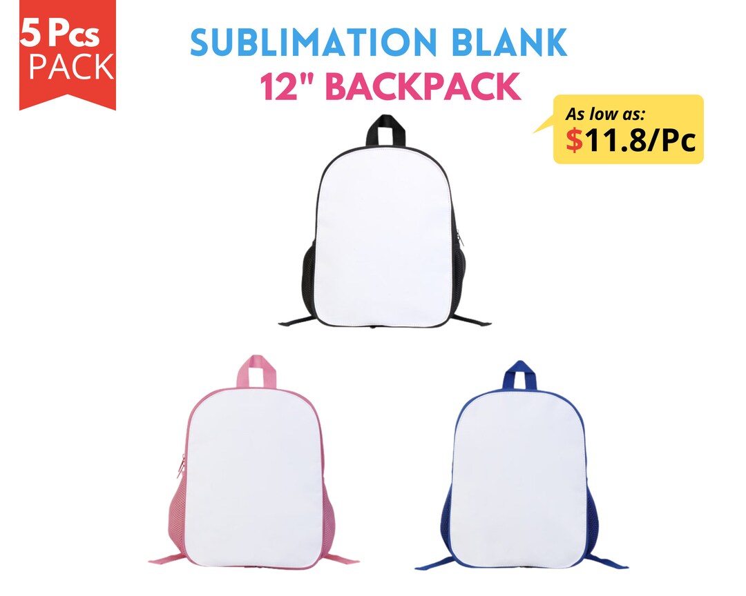 5pcs Pack 12" Sublimation School Backpack | Sublimation Blank Backpack ...