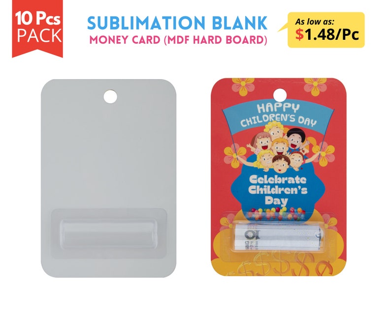 10x Pack Sublimation Blanks Money Card | MDF Hard Board Money Card ...