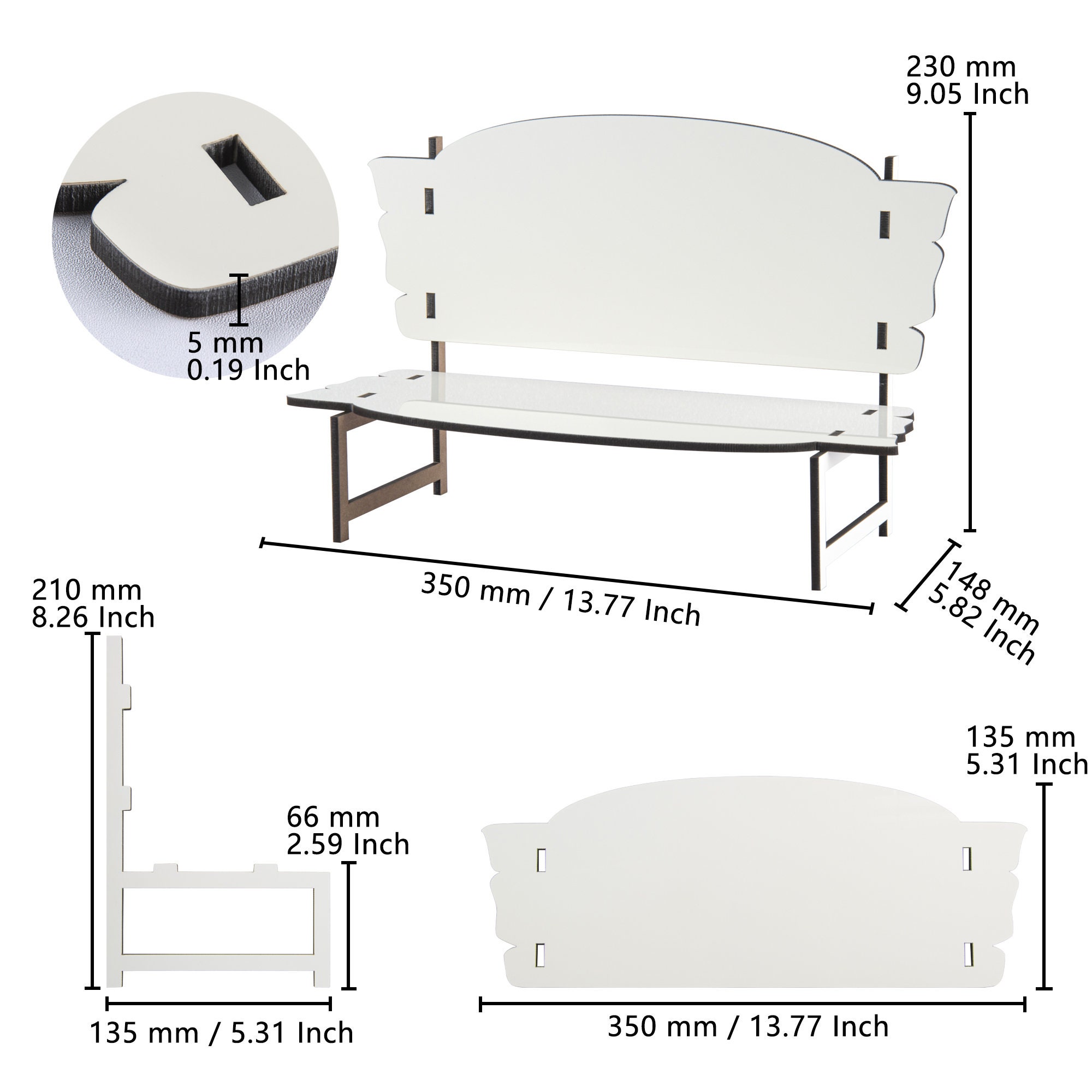 5x Big Size Memorial Bench Sublimation Blanks | Bigger Size 14" X 7 ...