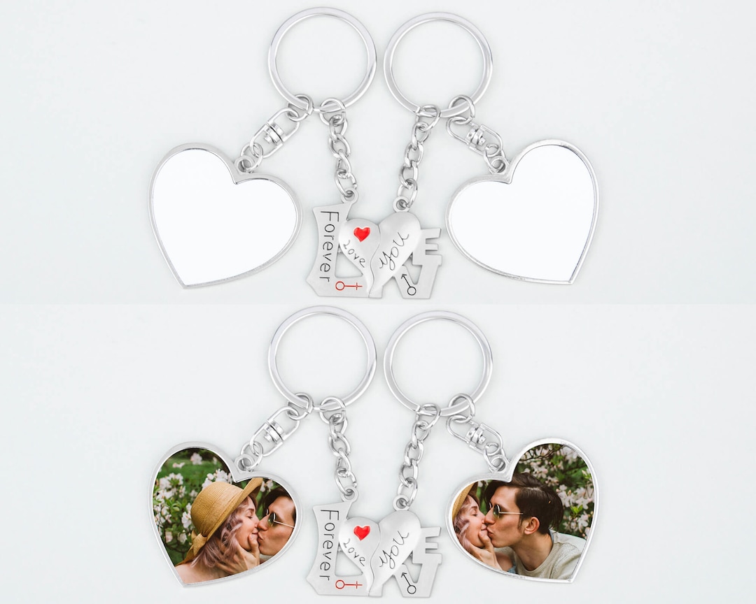 Sublimation Keyring Blank | Heart Shape Couple Keychain With Forever ...