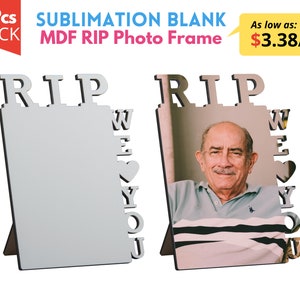 5 Pack Sublimation Blank MDF RIP Photo Frame | Rest in Peace MDF Hard ...