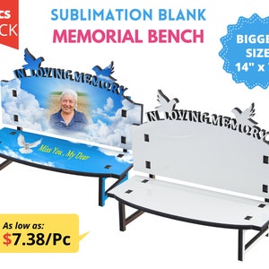 5x Big Size in Loving Memory Bench Sublimation Blank | Rest in Peace ...