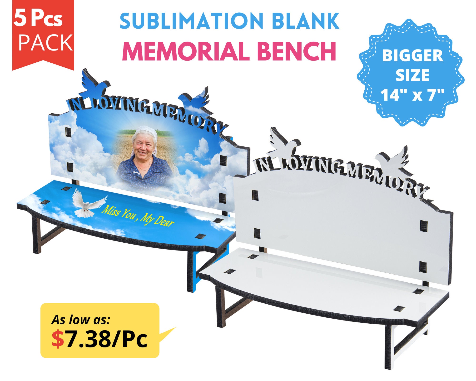 5x Big Size in Loving Memory Bench Sublimation Blank Rest in - Etsy UK