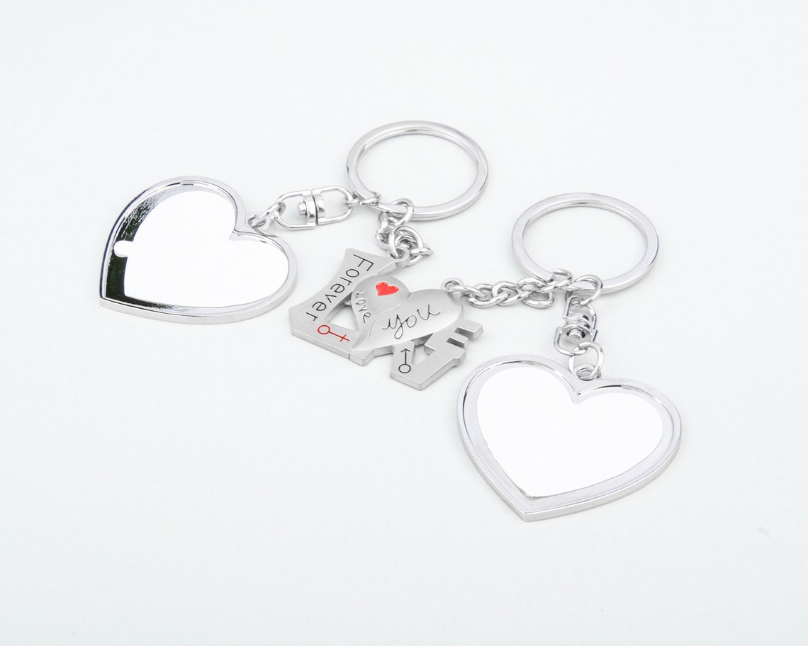Sublimation Keyring Blank | Heart Shape Couple Keychain With Forever ...