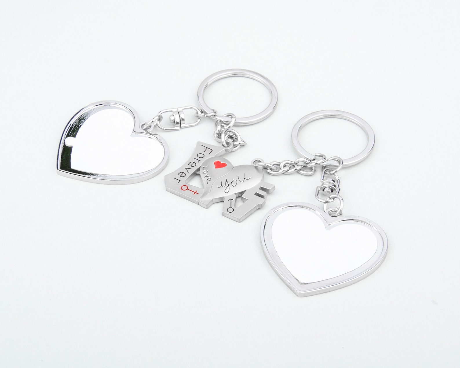 Sublimation Keyring Blank Heart Shape Couple Keychain With - Etsy