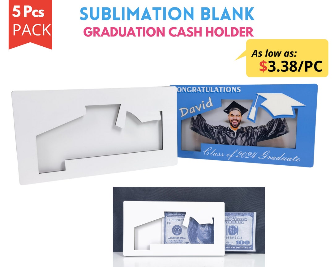 5x Pack Sublimation Blank Graduation Cash Holder | Personalized ...