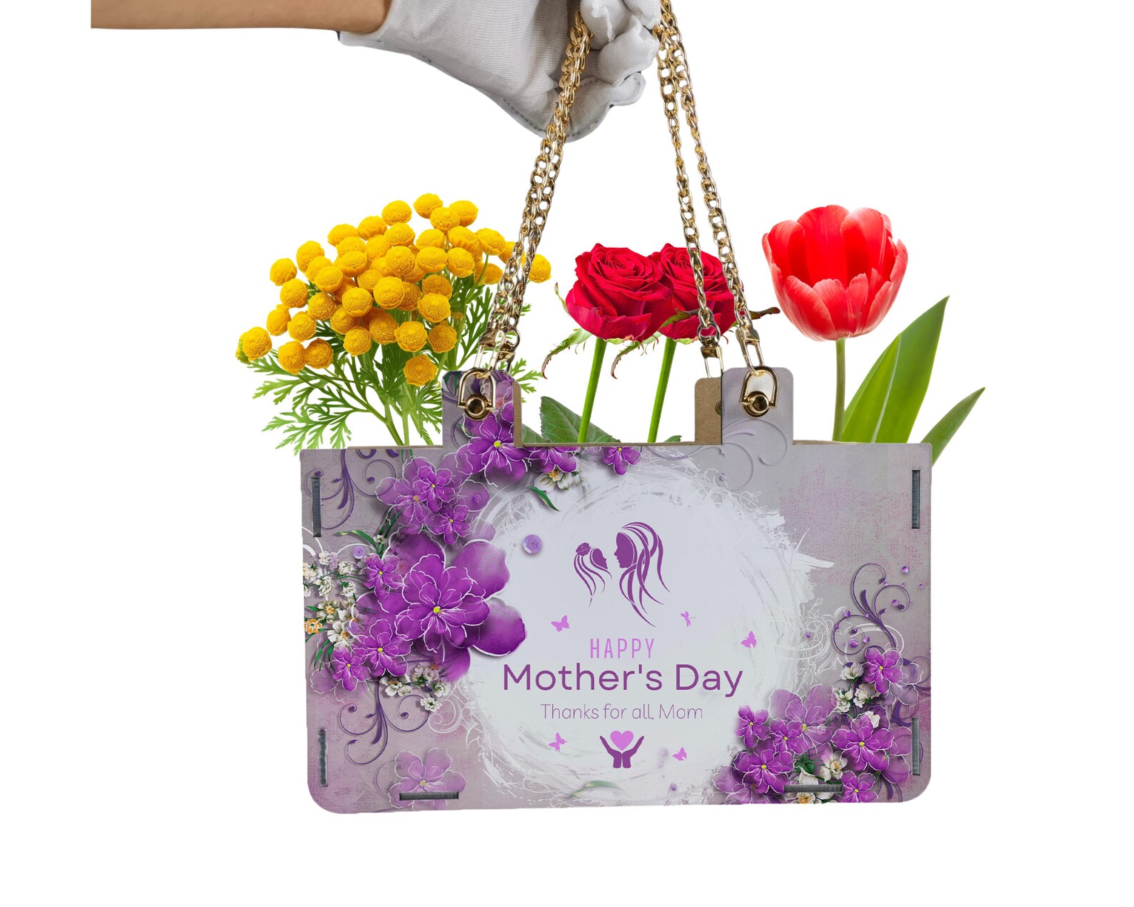 Sublimation MDF Tote Bag | Blank Wooden Handbag With Chains | Custom ...