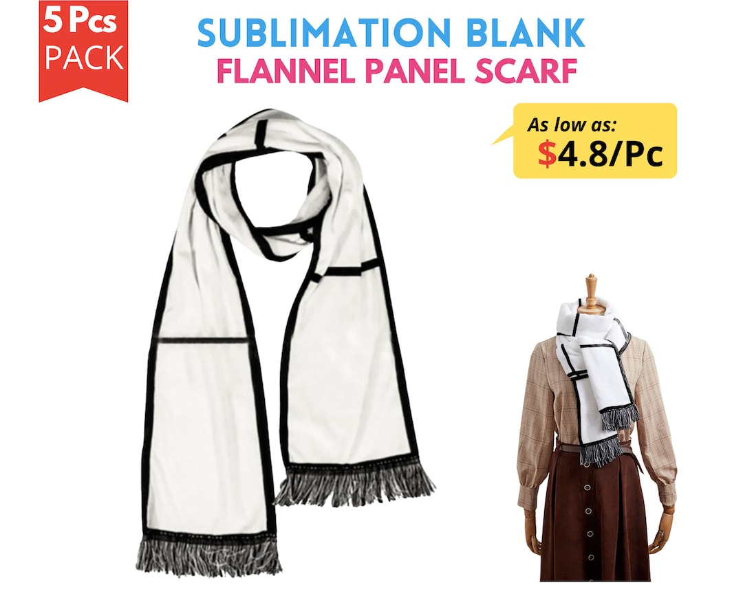 5x Pack Sublimation Panel Scarf Blanks | Custom Photo Panel Scarf ...
