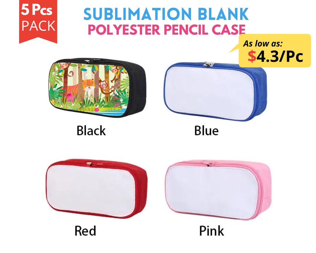 5x Pack Sublimation Pencil Case Blanks, Custom Logo Pencil Pouch ...