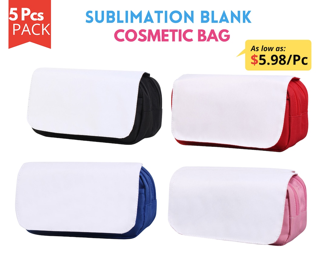 5pcs Pack Sublimation Pencil Pouch Cosmetic Bag Blank | Personalized ...
