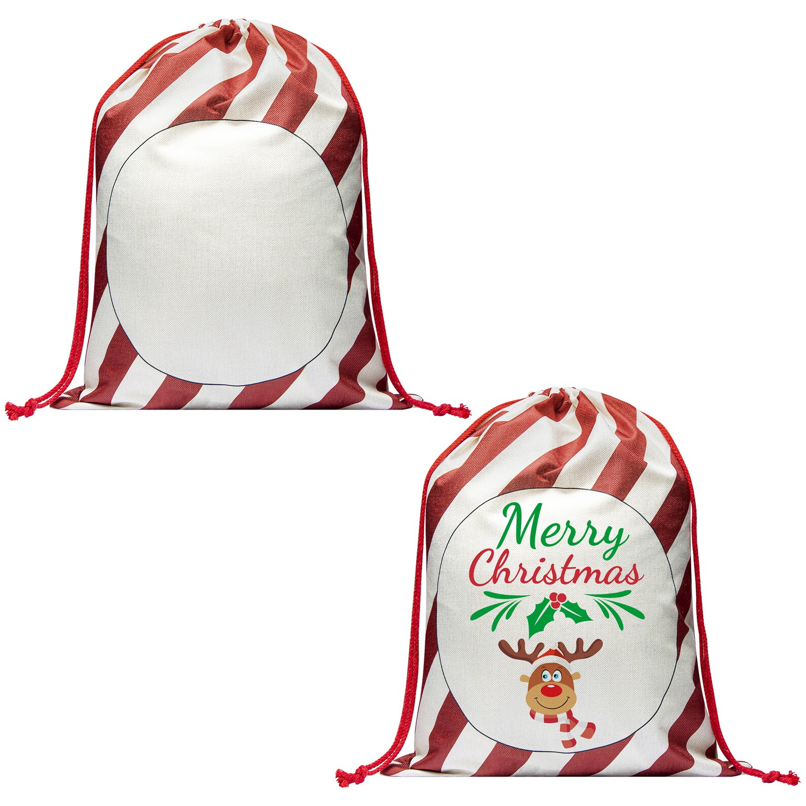 Santa Sack Sublimation Blanks, Plain Stripe Santa Sack Blanks ...