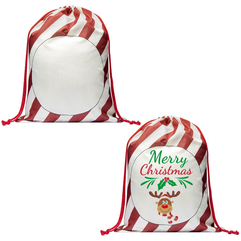 Santa Sack Sublimation Blanks, Plain Stripe Santa Sack Blanks ...