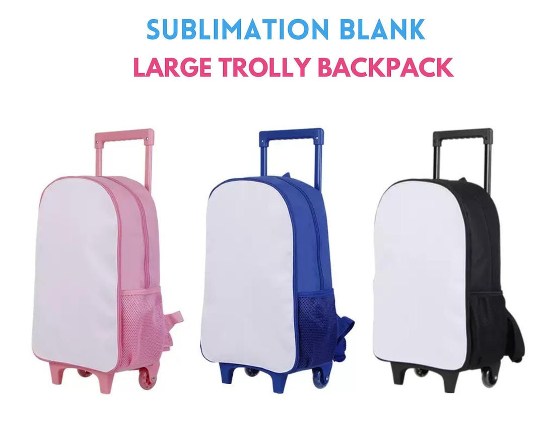 2pcs Pack Sublimation Blank Trolly Backpack Large Size Trolley School ...