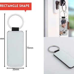 10x Sublimation Keychain Blanks | 2 Side Printable Faux Leather ...