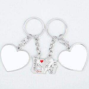 Sublimation Keyring Blank | Heart Shape Couple Keychain With Forever ...
