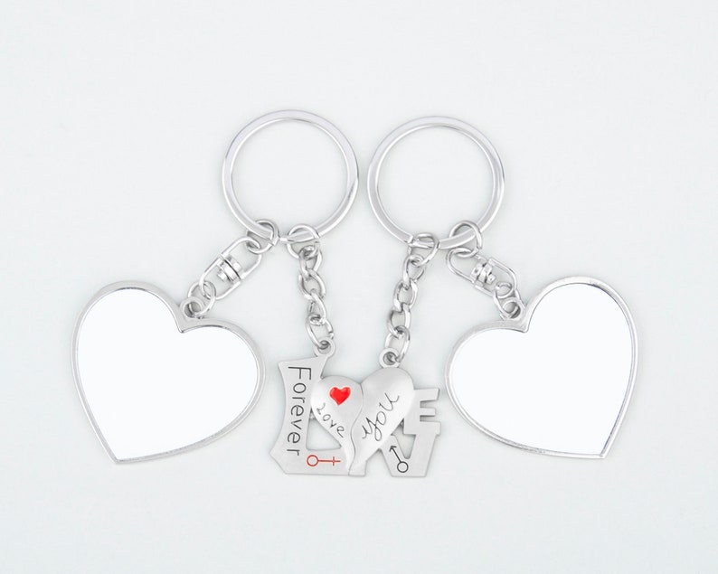 Sublimation Keyring Blank | Heart Shape Couple Keychain With Forever ...