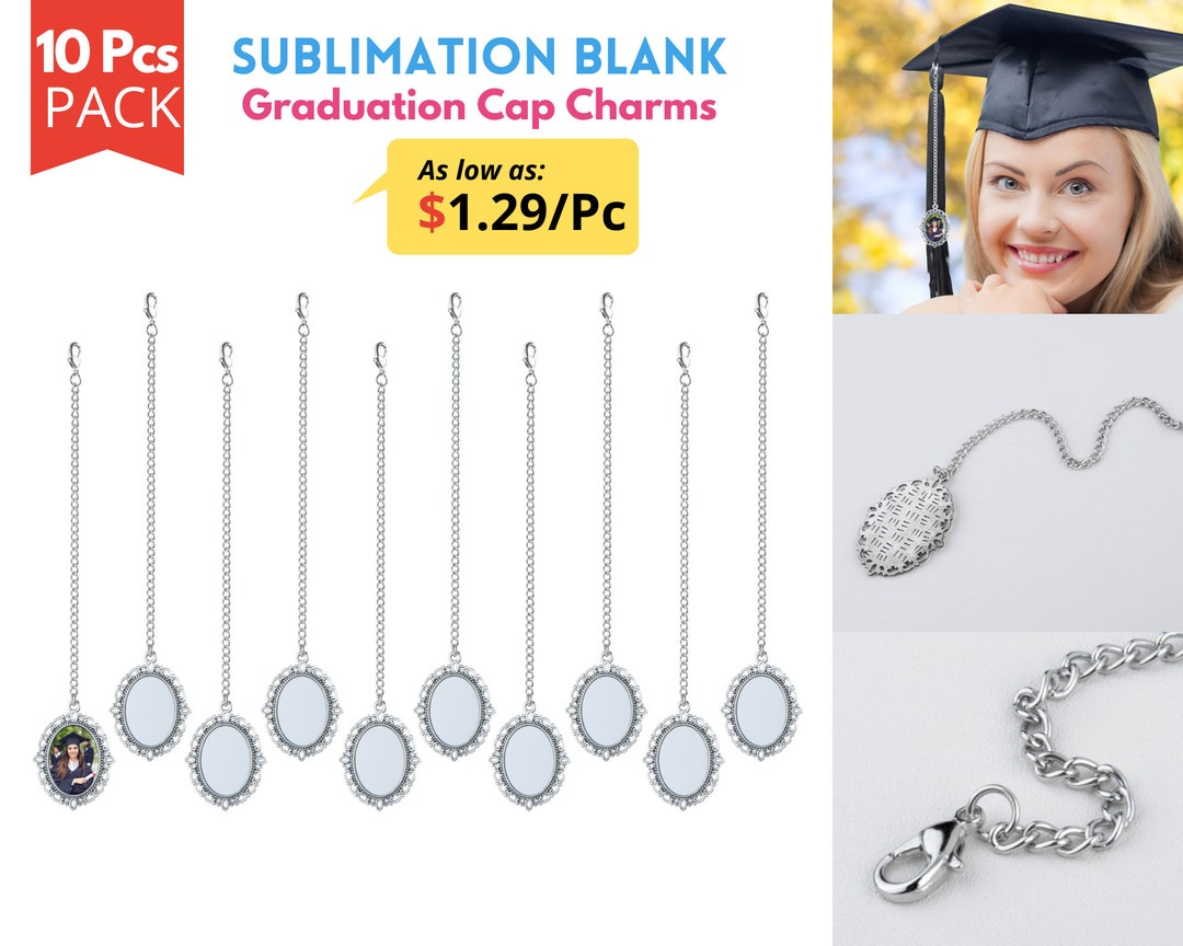 10 Pack Graduation Cap Charm Sublimation Blanks Sublimation Memorial ...