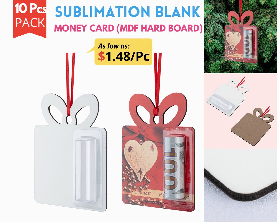 10x Pack Sublimation Money Card Blanks MDF Hard Board Money Cash Card ...