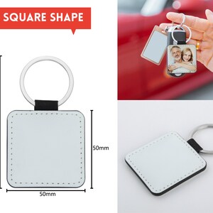 10x Sublimation Keychain Blanks | 2 Side Printable Faux Leather ...