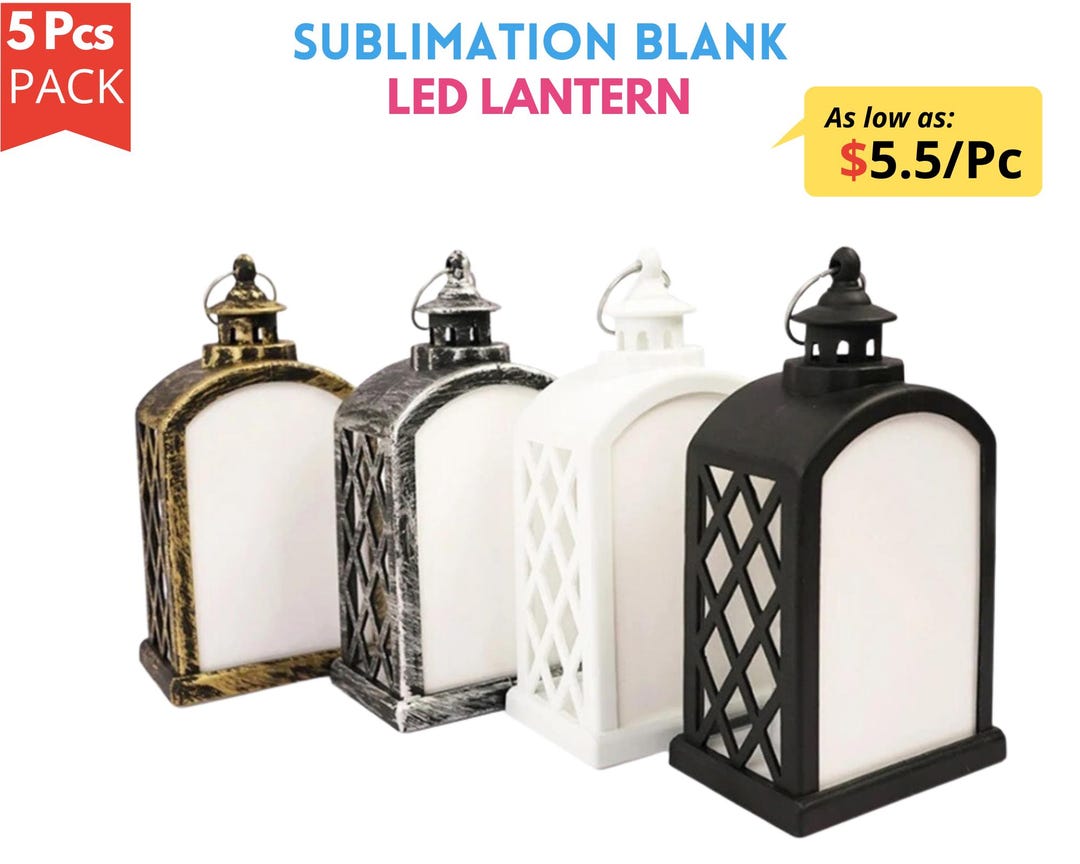 5x Pack Sublimation LED Lantern Blanks for Christmas Halloween | Custom ...
