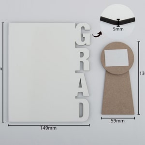 5x Pack Sublimation Blank MDF GRAD Photo Frame | MDF Hard Board Grad ...