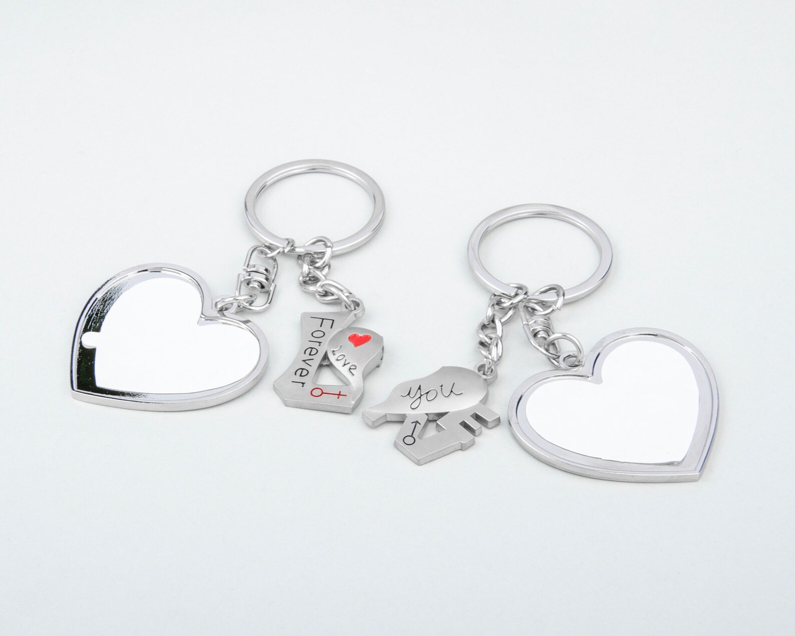 Sublimation Keyring Blank Heart Shape Couple Keychain With | Etsy