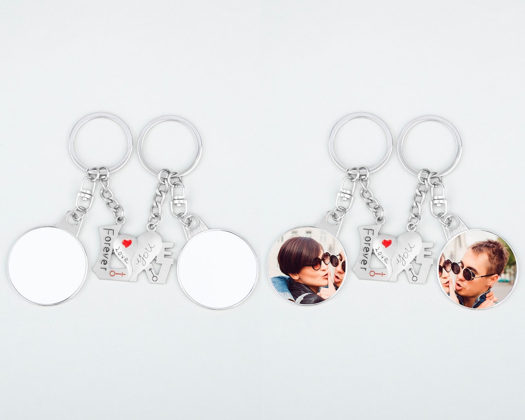 Couple Keychain Sublimation Blank With Forever Love You Male & Female ...