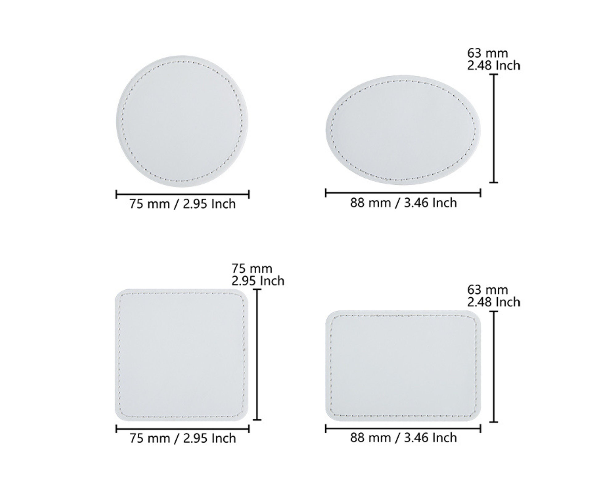 10x Pack Sublimation Blank Patches With Adhesive | Sublimation Faux ...
