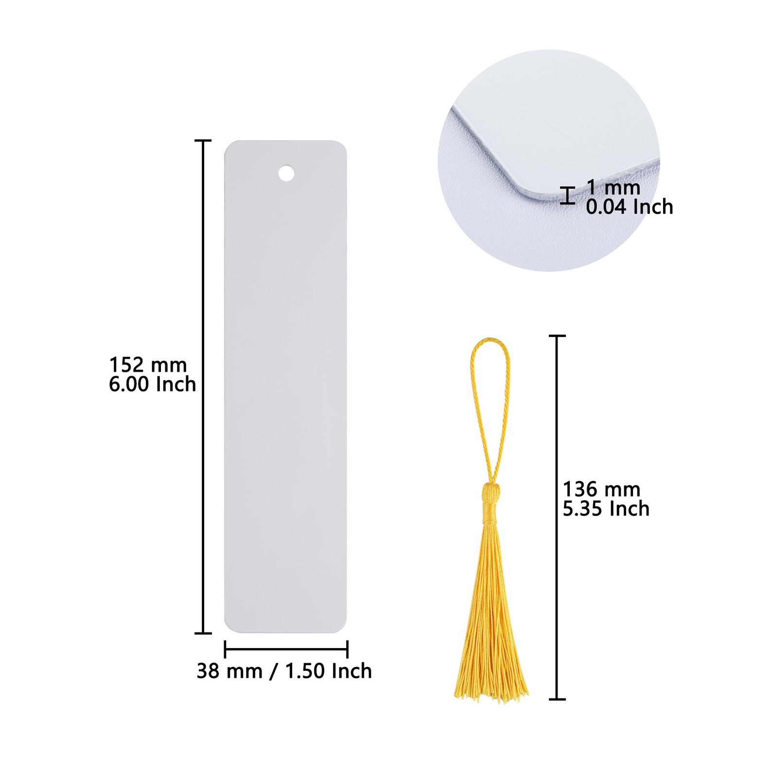 10x Sublimation Bookmarks Blanks | High Gloss Double Sided Aluminum ...