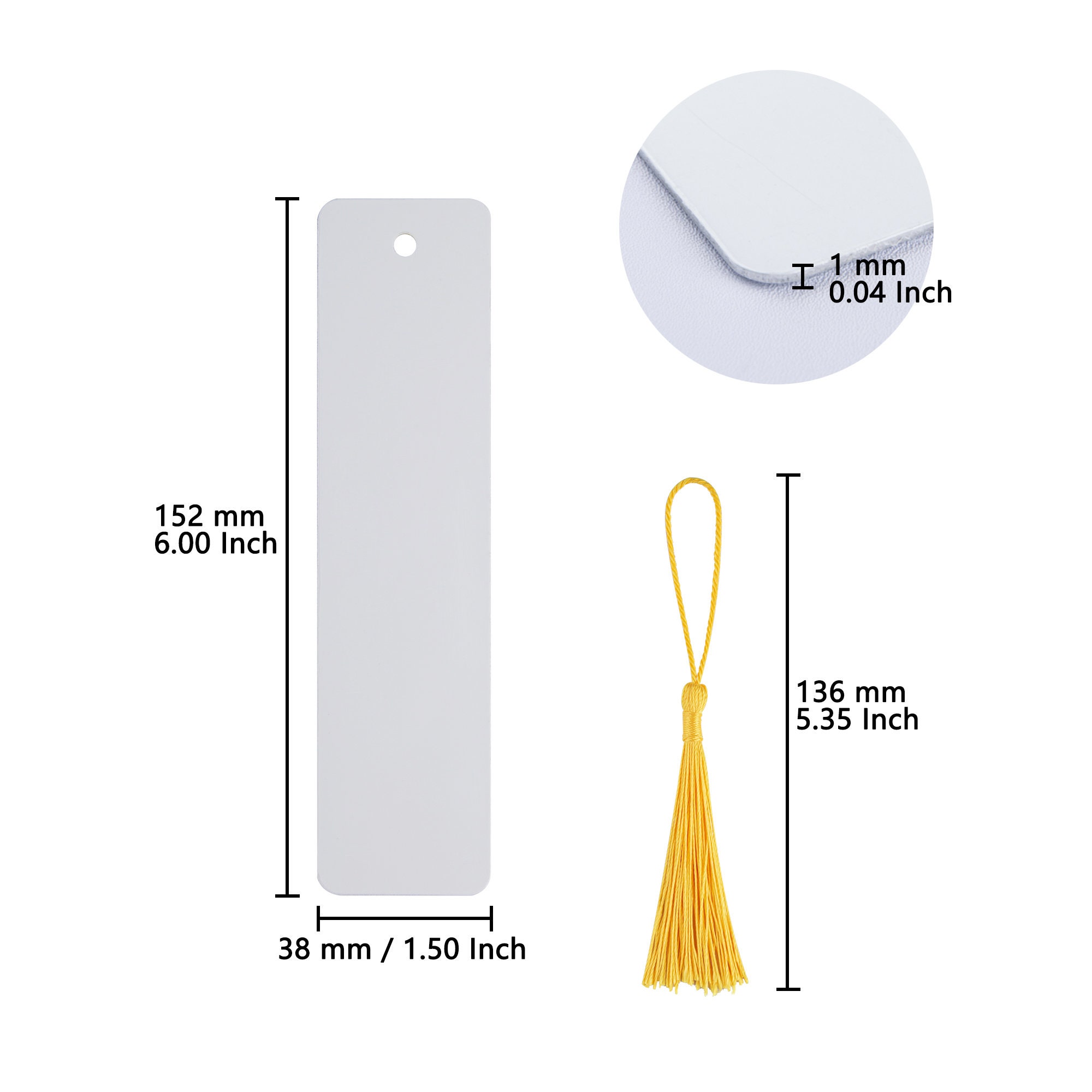 10x Sublimation Bookmarks Blanks | High Gloss Double Sided Aluminum ...