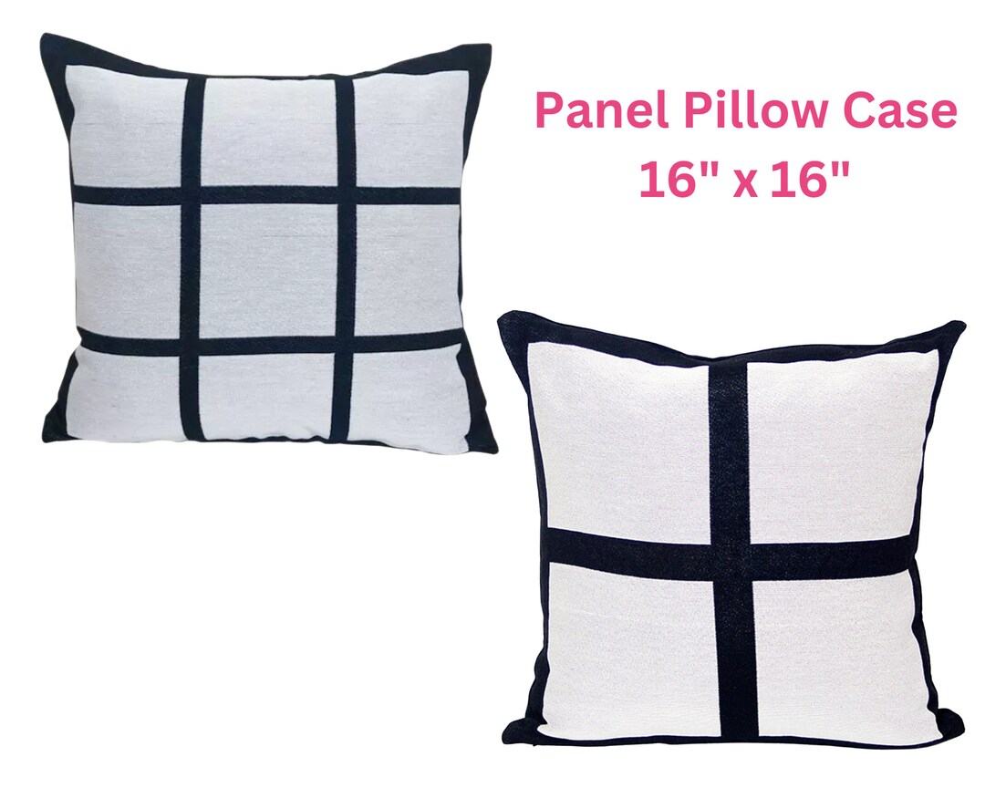 16" Inch Sublimation Panel Pillow Case Blanks | Linen 9 Panel Pillow ...