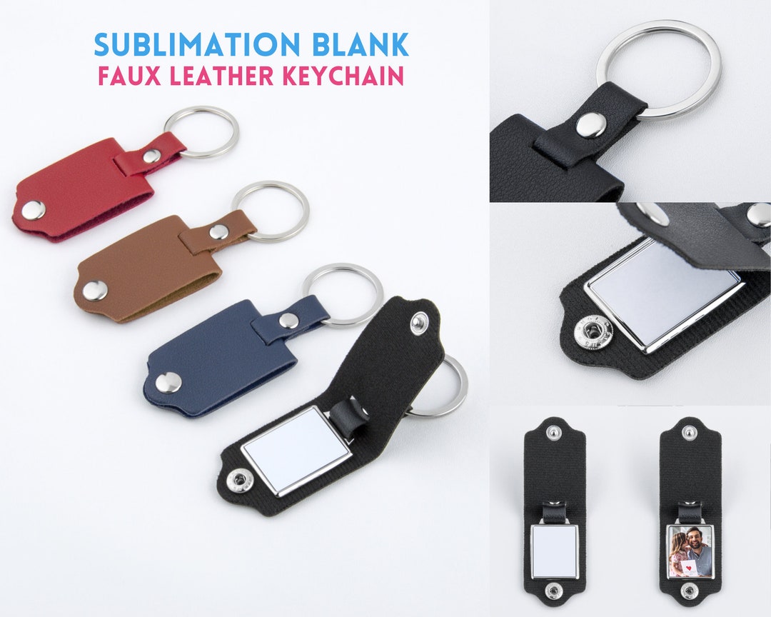 Faux Leather Keychains Sublimation Blank Sublimation Keychain Blanks ...