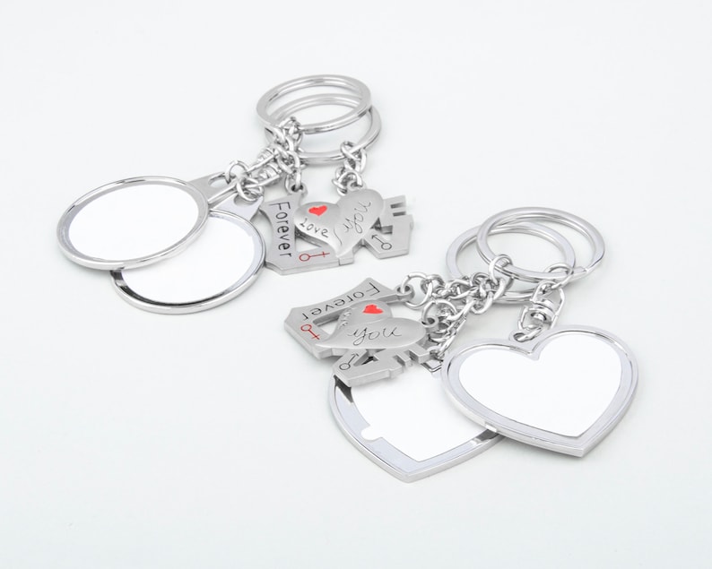 Sublimation Keyring Blank | Heart Shape Couple Keychain With Forever ...