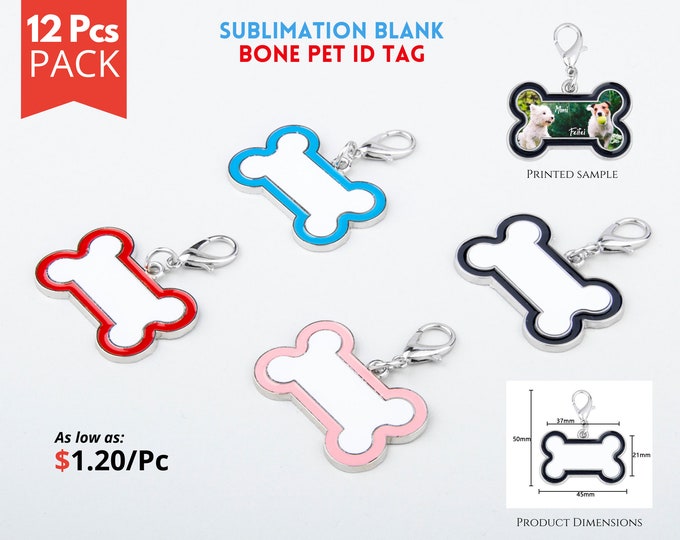 12x Dog Tag Sublimation Blanks Bone Tag Dog ID Tag Blank - Etsy