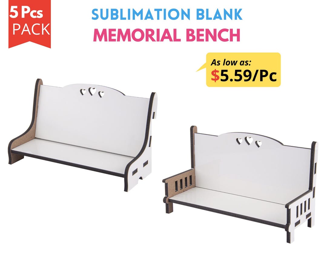5x Pack Memorial Bench Sublimation Blanks | MDF Hard Board Memorial ...