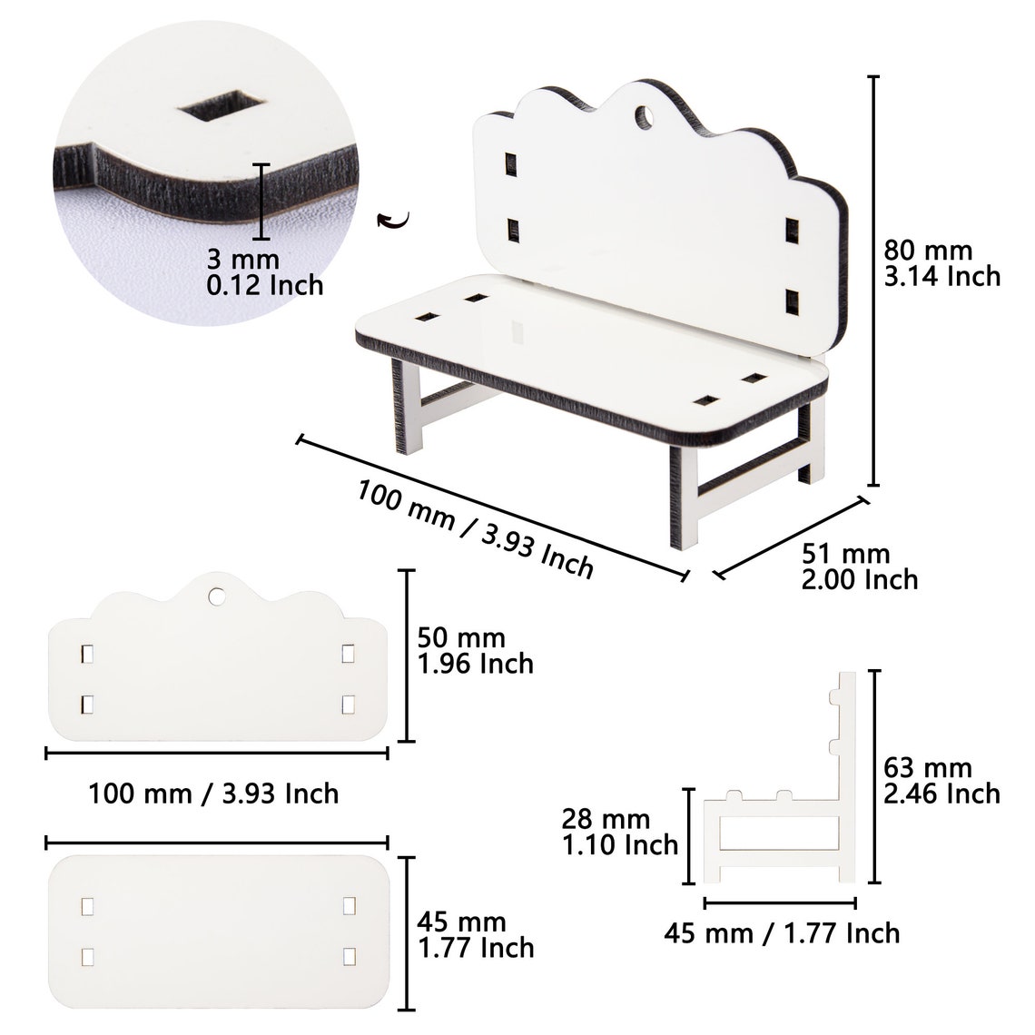 10x Memorial Bench Christmas Ornaments Blanks | Double Sided Memorial ...
