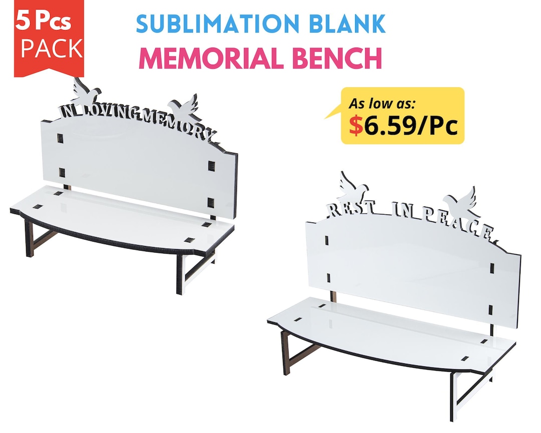 5x Pack in Loving Memory Sublimation Memorial Bench Blanks | MDF Hard ...