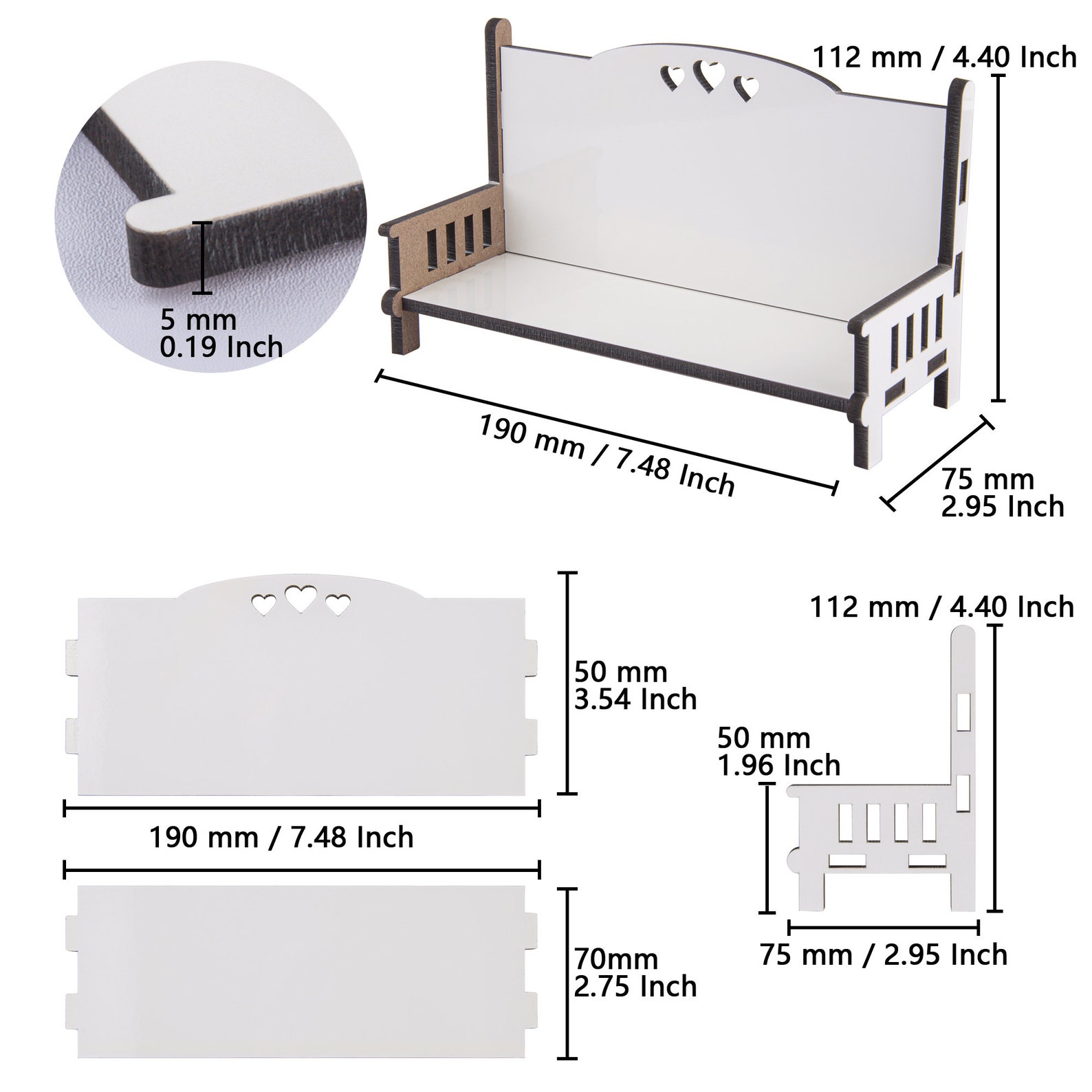 5x Pack Memorial Bench Sublimation Blanks MDF Hard Board - Etsy