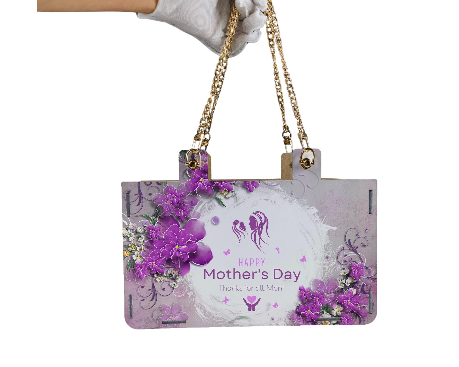 Sublimation MDF Tote Bag | Blank Wooden Handbag With Chains | Custom ...
