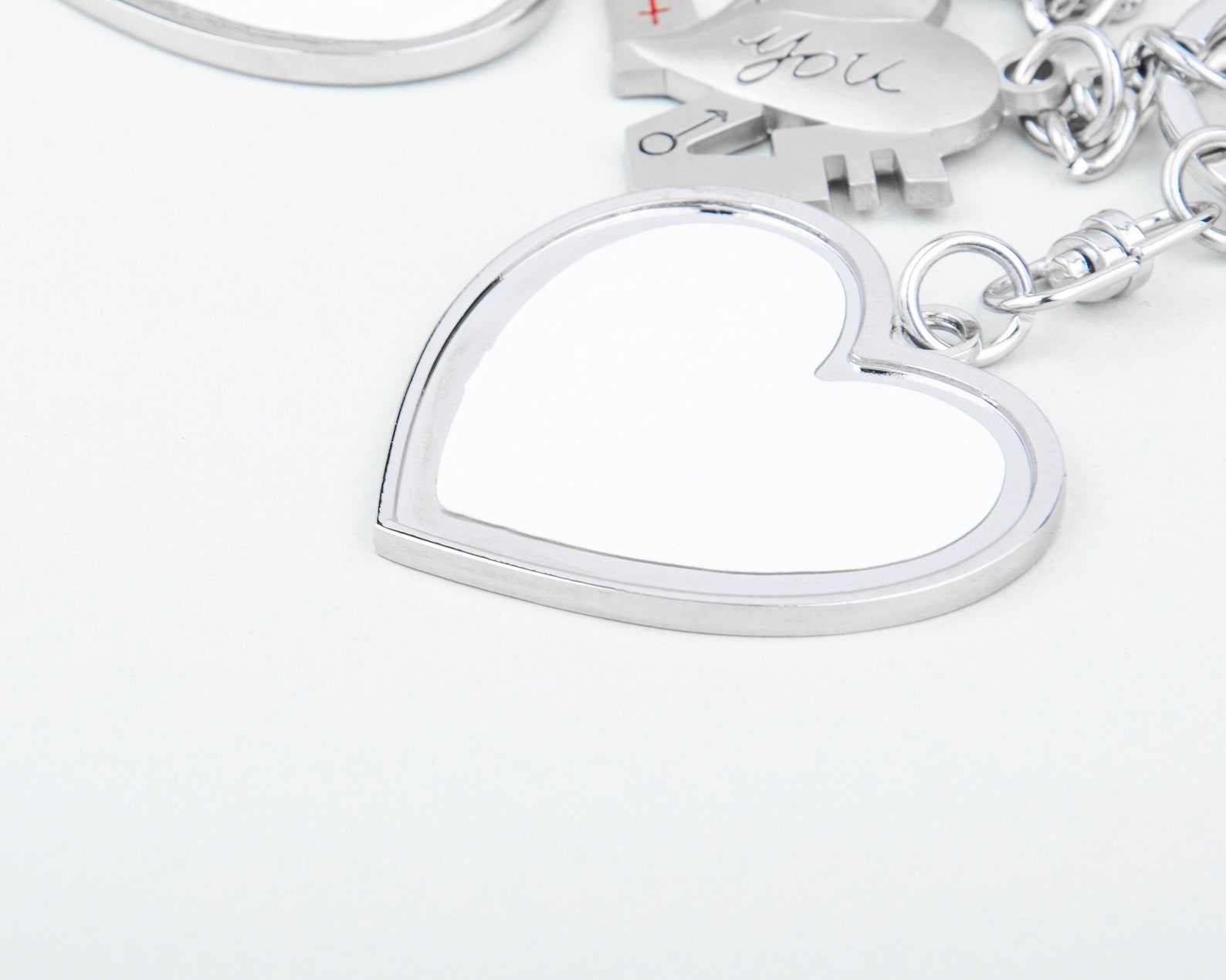 Sublimation Keyring Blank Heart Shape Couple Keychain With - Etsy